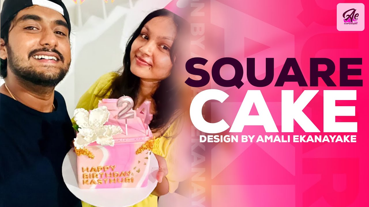 Awesome Square Cake Design Idea l Amali Ekanayake - YouTube