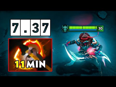 How to farm 11Mins Battle Fury on New Pa 7.37 Patch🔥Insane One Shot 33Kills Immortal 6K MMR🔥 ...