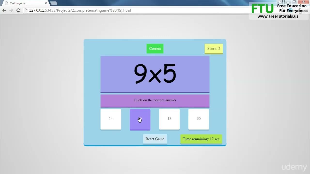 1 Project Introduction Maths Game HTML, CSS & JavaScript - YouTube
