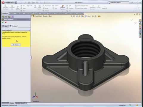 SolidWorks 2010 Preview: Holes & Cosmetic Threads - YouTube
