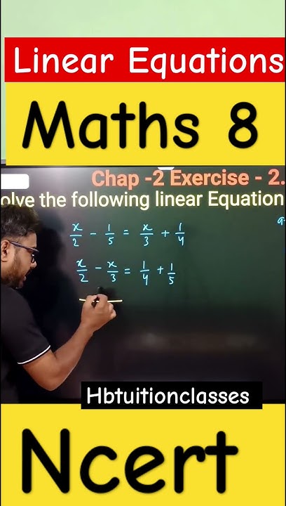 Maths Class 8th Linear Equations in One Variable #hbtuitionclasses ...