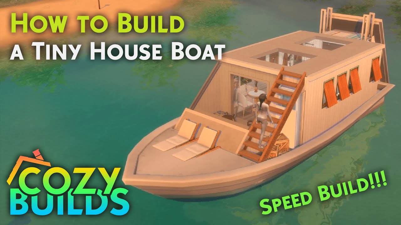 How to build a TINY BOAT HOUSE ON THE OCEAN 🛥️🏠🌊 Full Speed Build • The ...