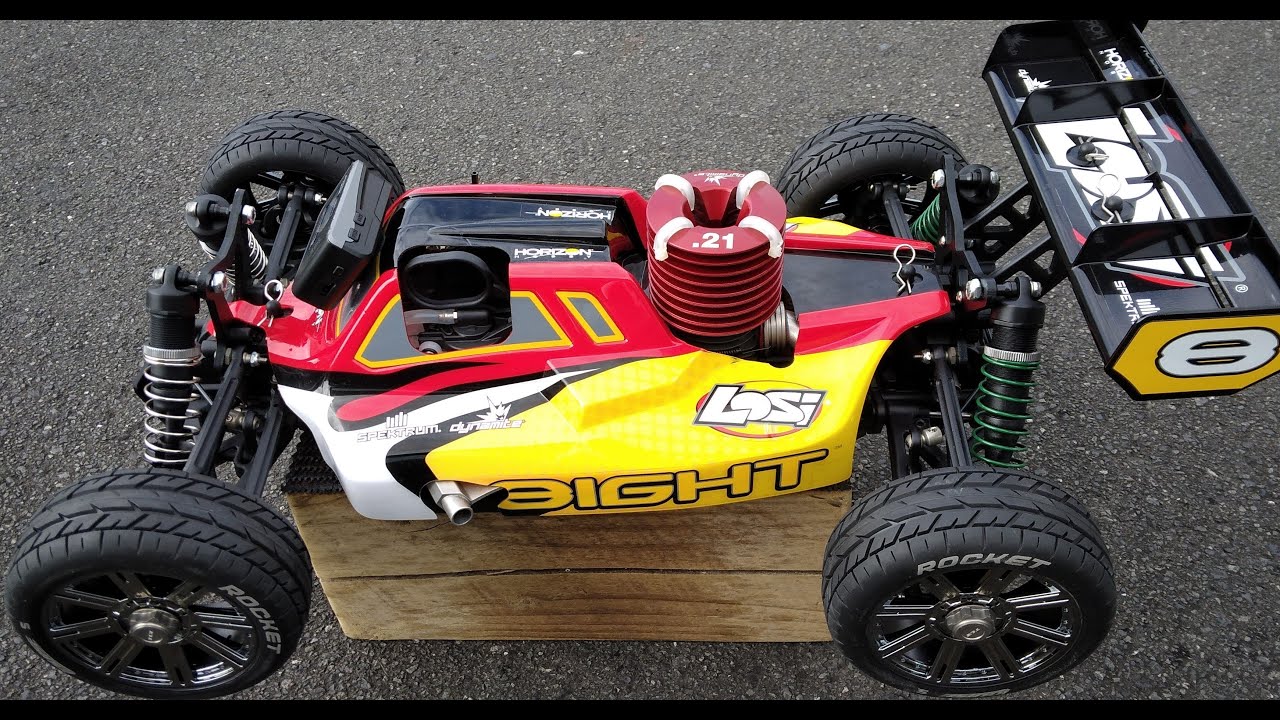 Losi 8ight Buggy, 1/8 Nitro, 18T Clutch Bell, Speed Test 2 - YouTube