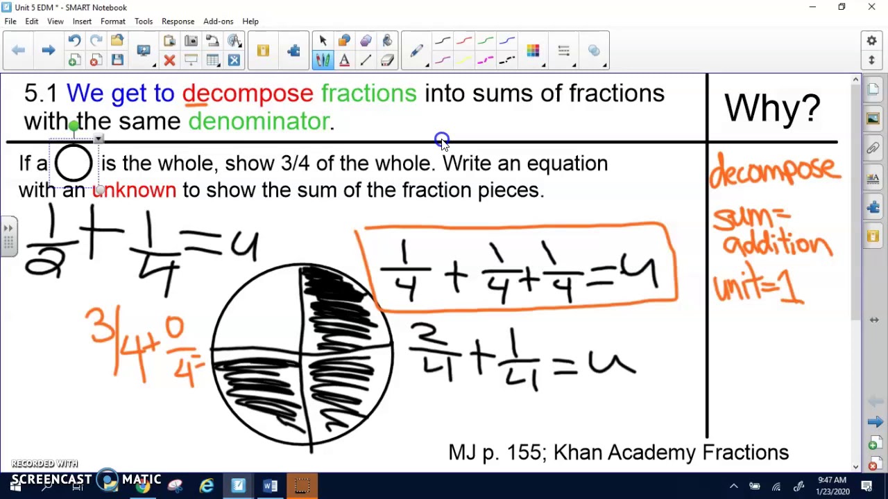 5.1 Decompose fractions into sum equations - YouTube