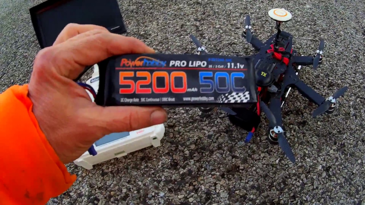 Mini Spider Hex GPS Drone, Testing Out a Power Hobby Lipo,5200mah 3s ...
