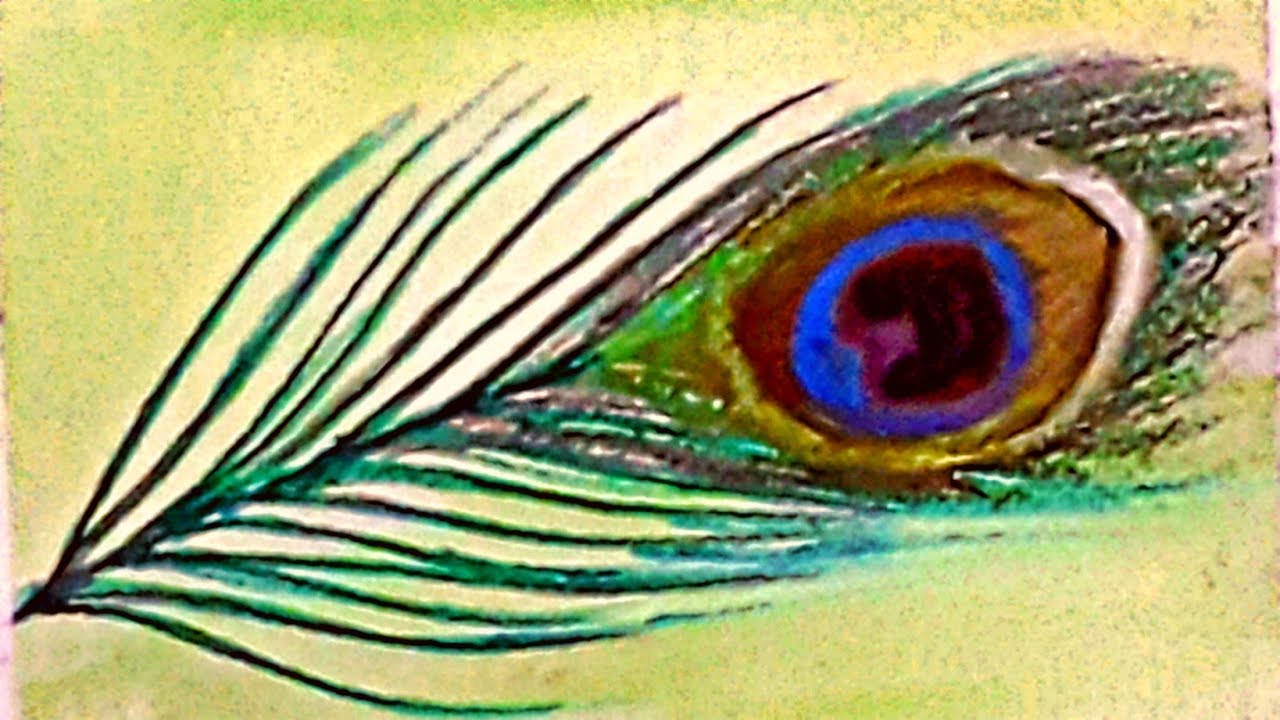 How to draw a peacock feather//easy painting. - YouTube