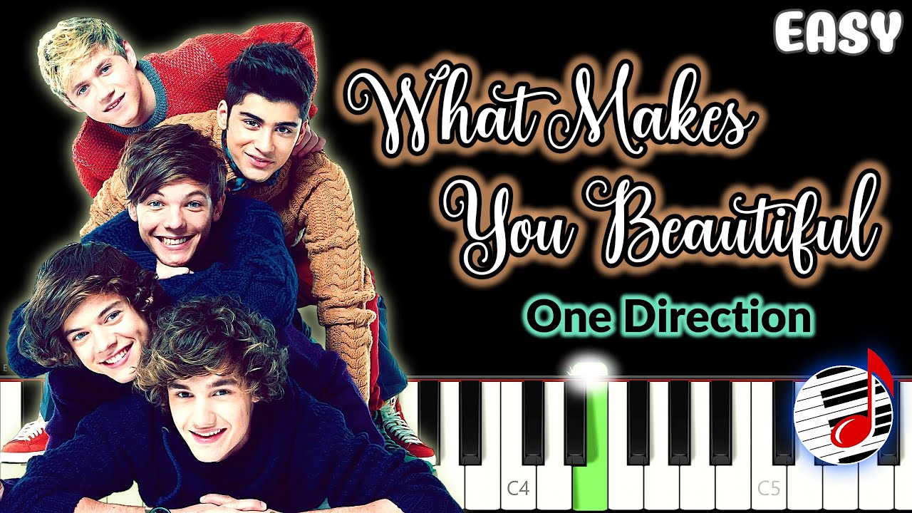 What Makes You Beautiful (Lyrics Piano) By One Direction | EASY Piano ...