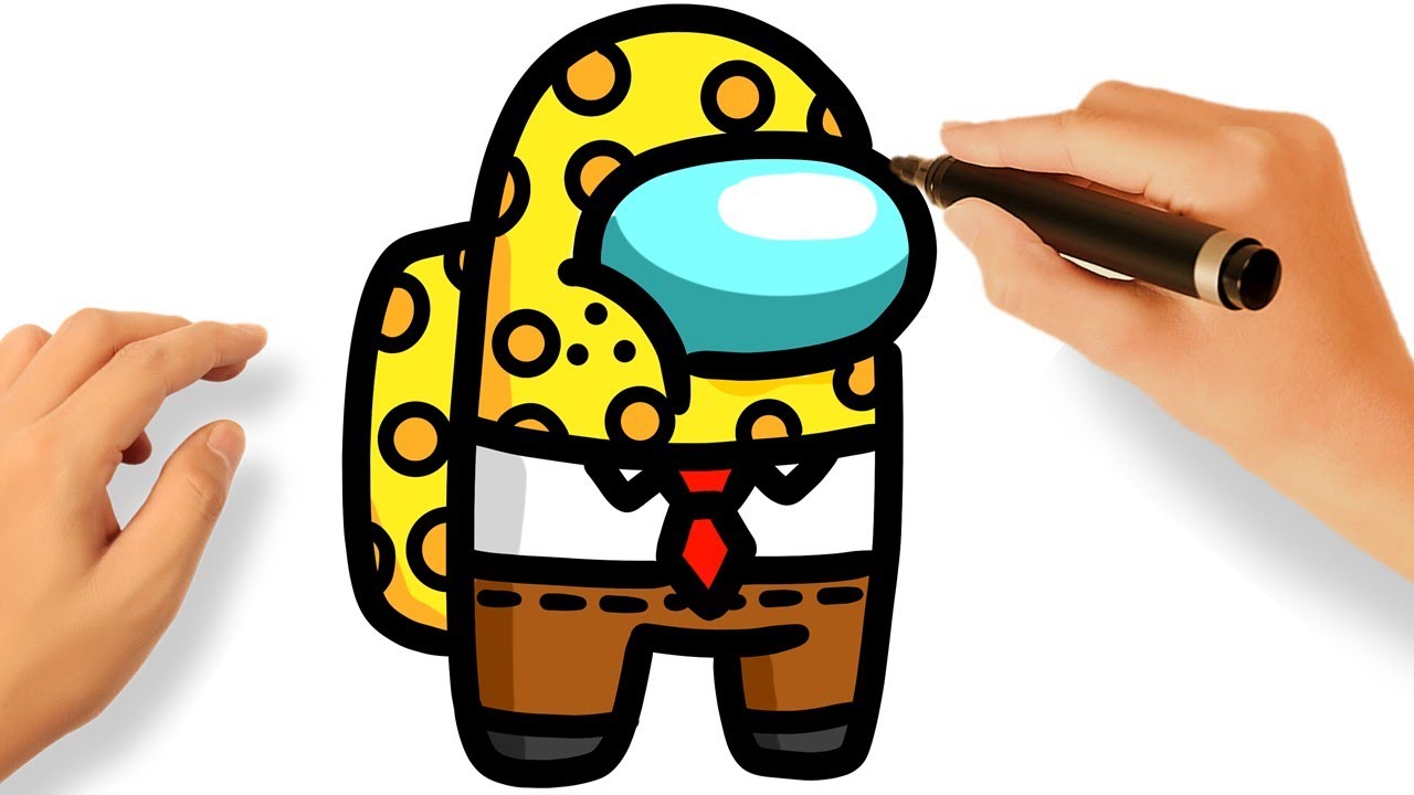 COMO DESENHAR AMONG US BOB ESPONJA - YouTube