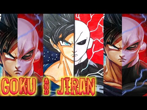 How to draw Goku & Jiran Drawing Ultra Instinct Goku vs Jiran Dragon ...