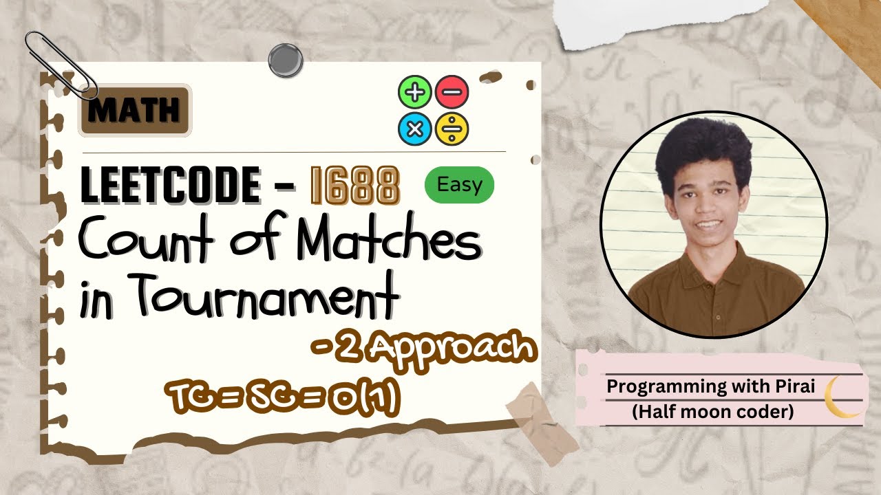 Count of Matches in Tournament | Leetcode 1688 | Approach + Code with ...