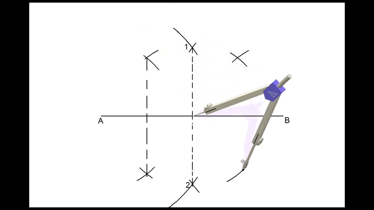 División de un segmento de línea en cuatro partes iguales - YouTube