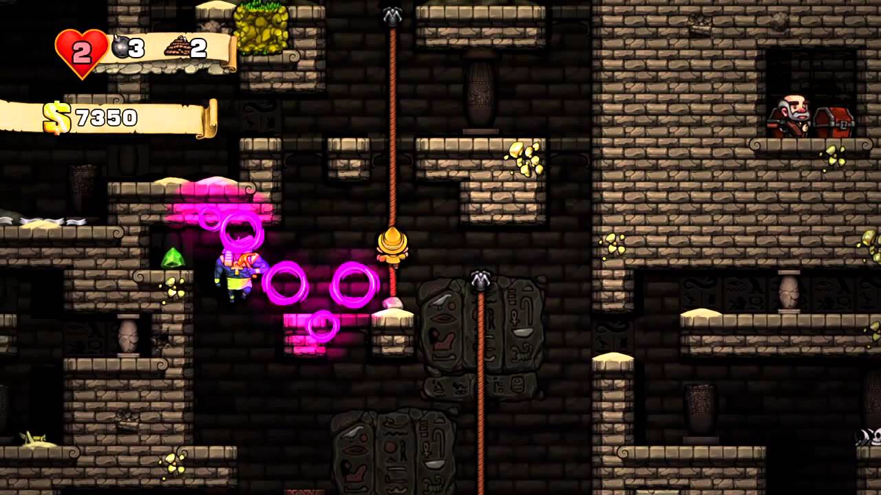 Spelunky - Killing Anubis with the whip! - YouTube