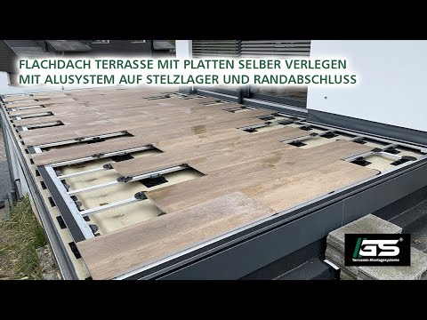 Flachdach Terrasse mit Platten selber verlegen mit Alusystem auf ...