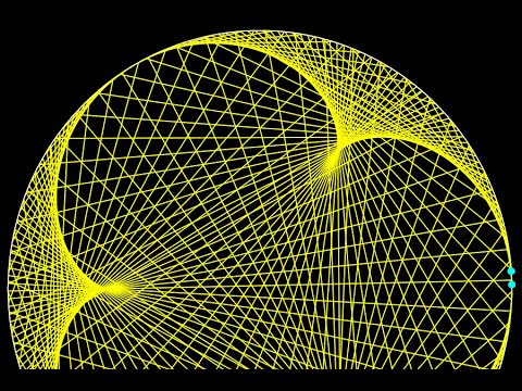 Three pointed epicycloid animated curve stitching, mathematical line ...