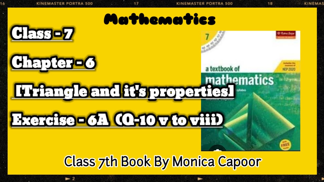 Mathematics Class 7 Solution||chapter 6, Exercise 6A(Q-10 v to viii ...