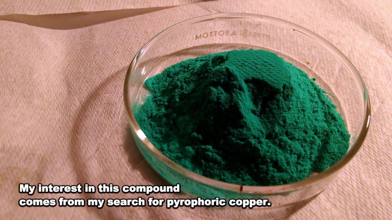 Pyrophoric Copper: Thermal Decomposition of Copper Citrate - YouTube
