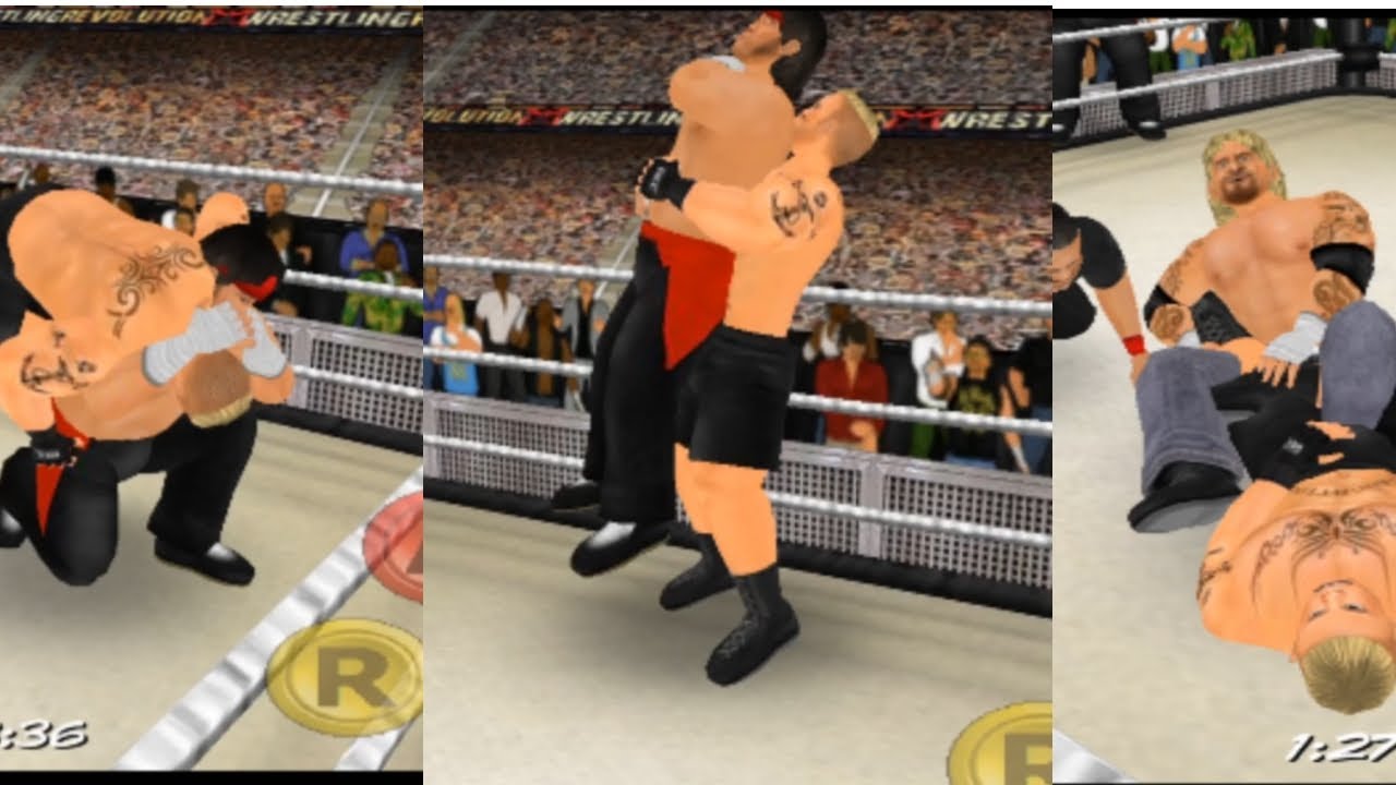 Wrestling Revolution 3D loquendo Brock Lesnar vs Yogi Beard & Ryo hamma ...