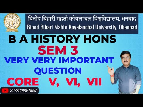BA HISTORY HONS SEM 3 IMPORTANT QUESTIONS - YouTube