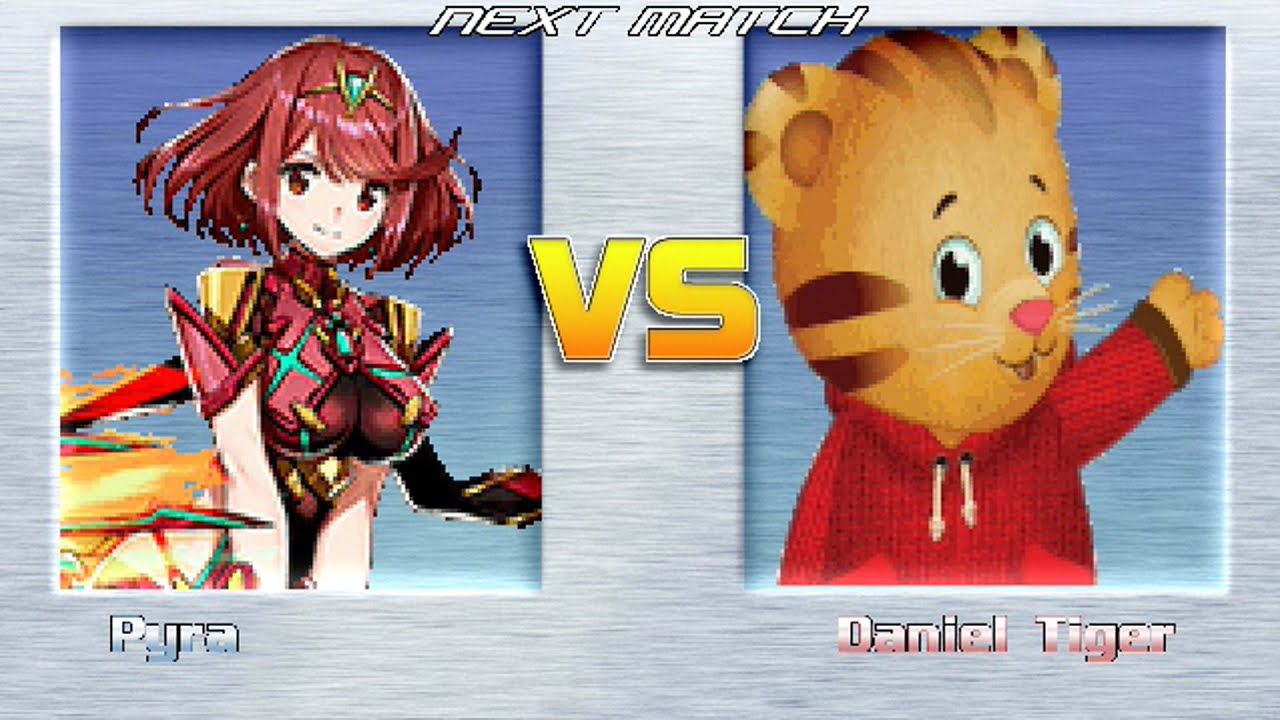 M.U.G.E.N BATTLES | Pyra vs Daniel Tiger | Xenoblade vs Daniel Tiger's ...