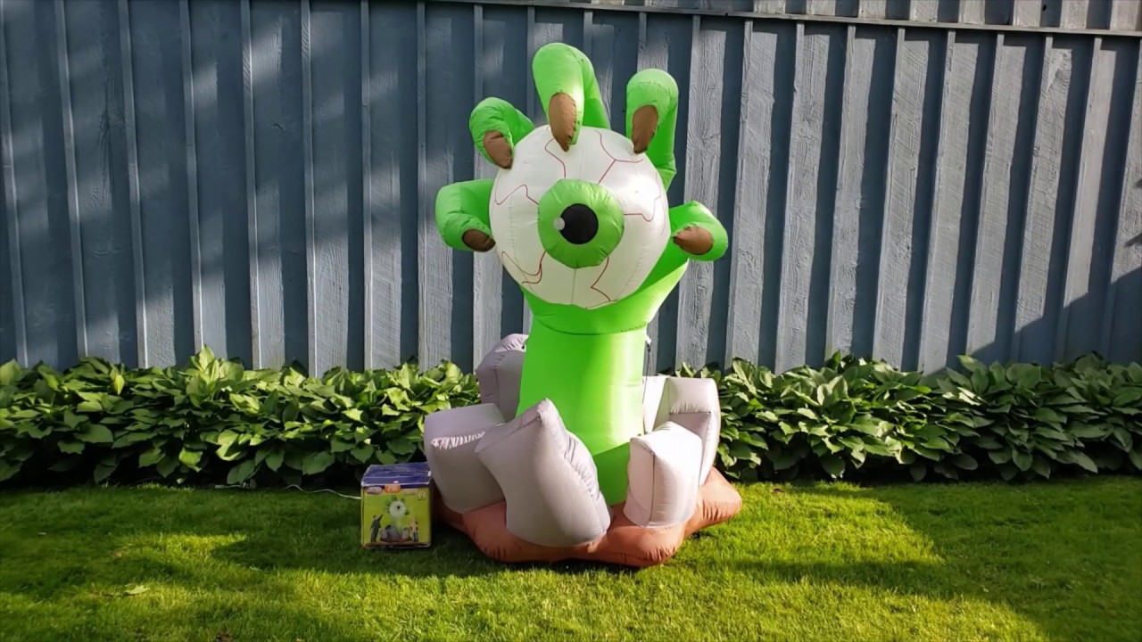 7ft Tall Gemmy Halloween 2008 Airblown Inflatable Green Hand With ...