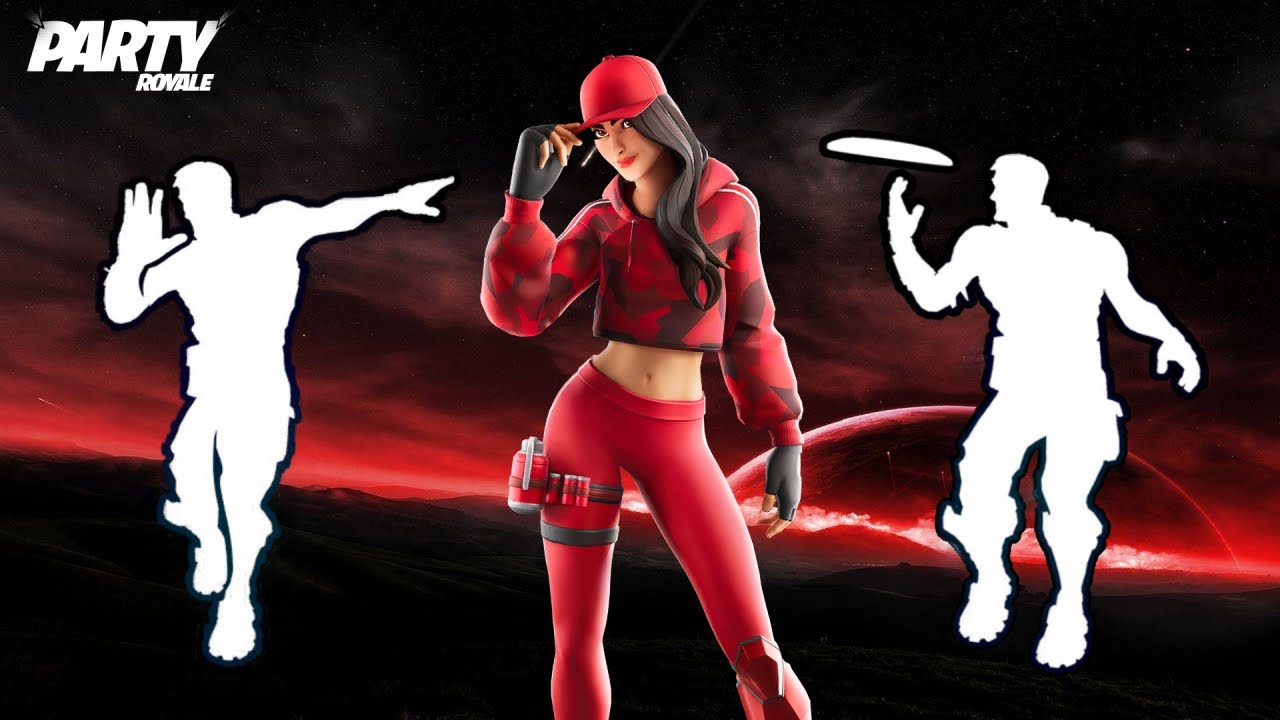 Ruby Skin Flexing rare emotes in Party Royale and Emote Battles with ...