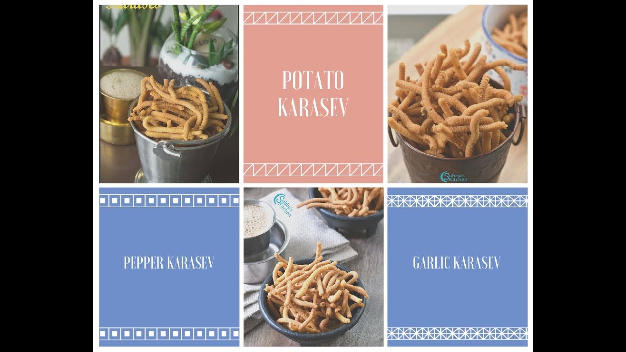 Pepper Karasev, Garlic Karasev and Potato Karasev | Diwali Snacks - YouTube
