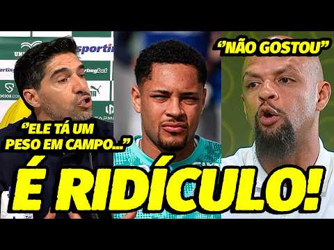 “VERGONHOSO”TÁ DANDO NOJO VER ELE JOGAR...ABEL FERREIRA EXPÕE JOGADOR AO VIVO E FELIPE MELO REBATEU!