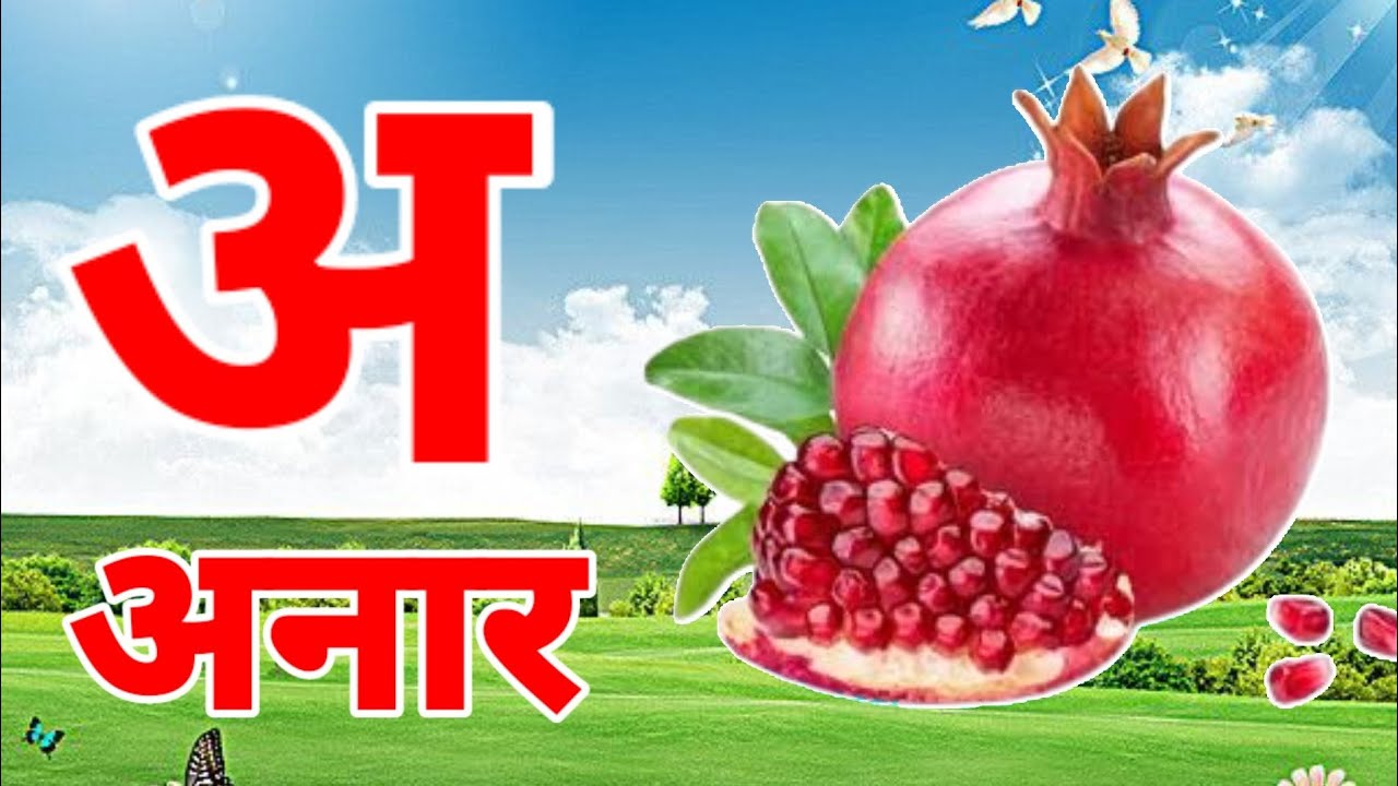अ से अनार, आ से आम,क से कबूतर, हिंदी वर्णमाला, अआइईकखग,a se anar,aa se ...
