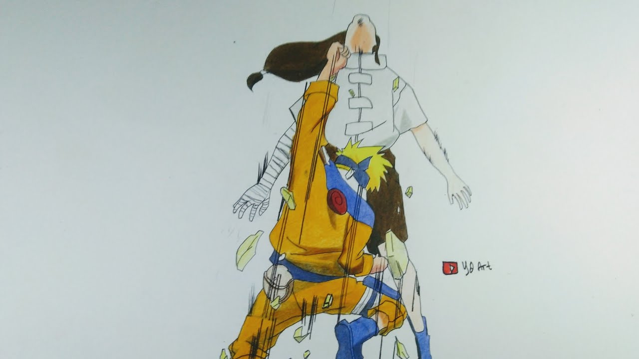 Keren yo, Epic Drawing Naruto Vs Neji Fight Scen | Menggbar Naruto vs ...