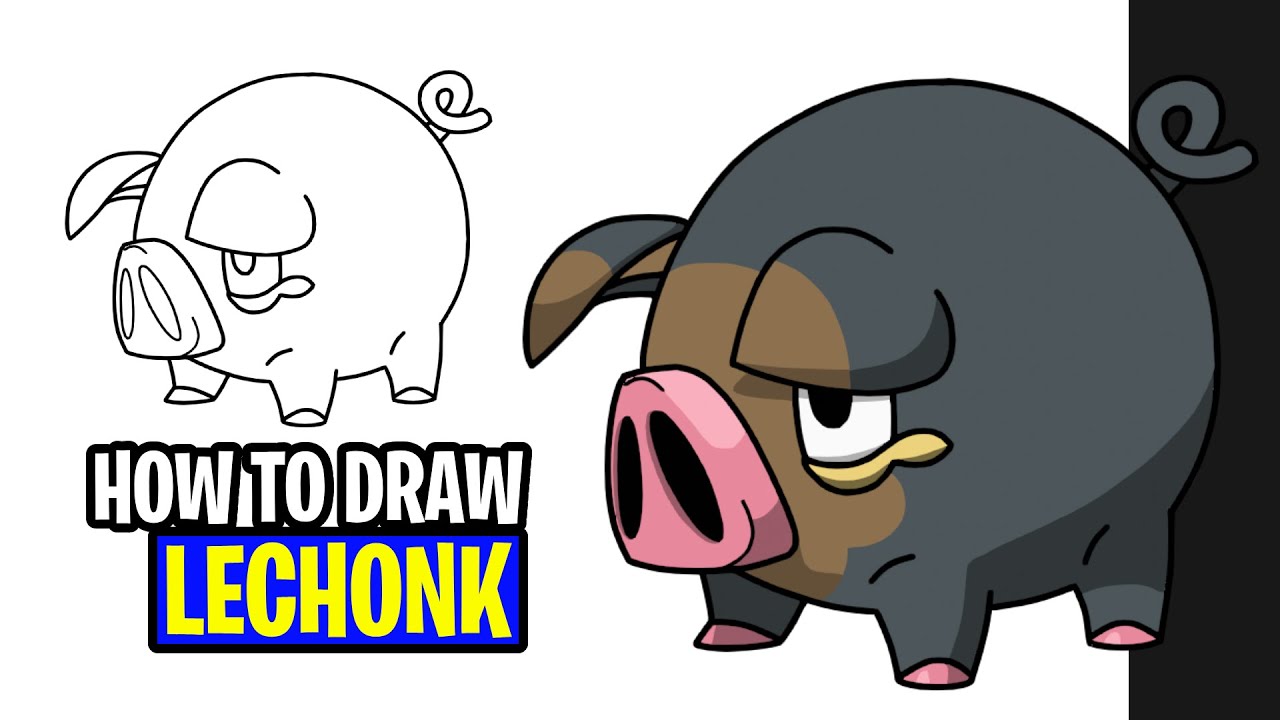 How to draw Lechonk Pokemon | Cum sa desenezi Lechonk Pokemon - YouTube