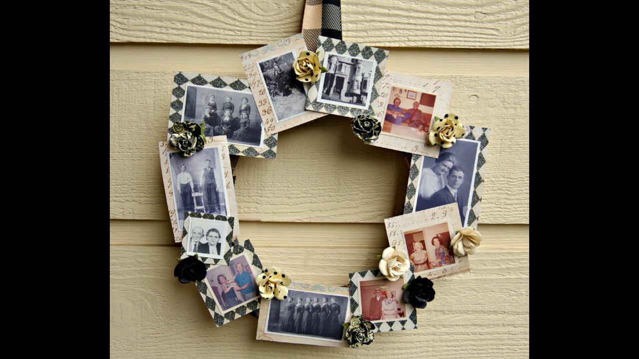 DIY Family Tree Photo Wreath Tutorial - YouTube
