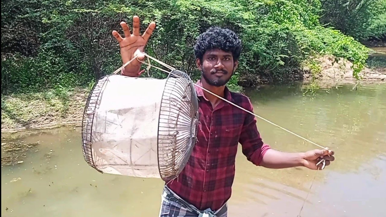 FISH TRAP making old Fan cover இந்த Fish Trap வச்சு மீன் Adventure of ...