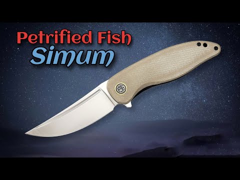 NEW Flipper Knife Model!  Petrified Fish Simum!