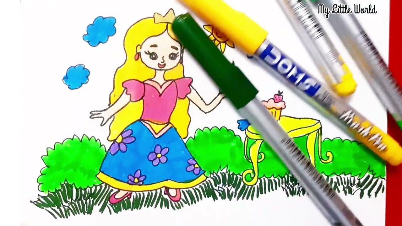 How to draw a beautiful princess | princess drawing | princess drawing ...