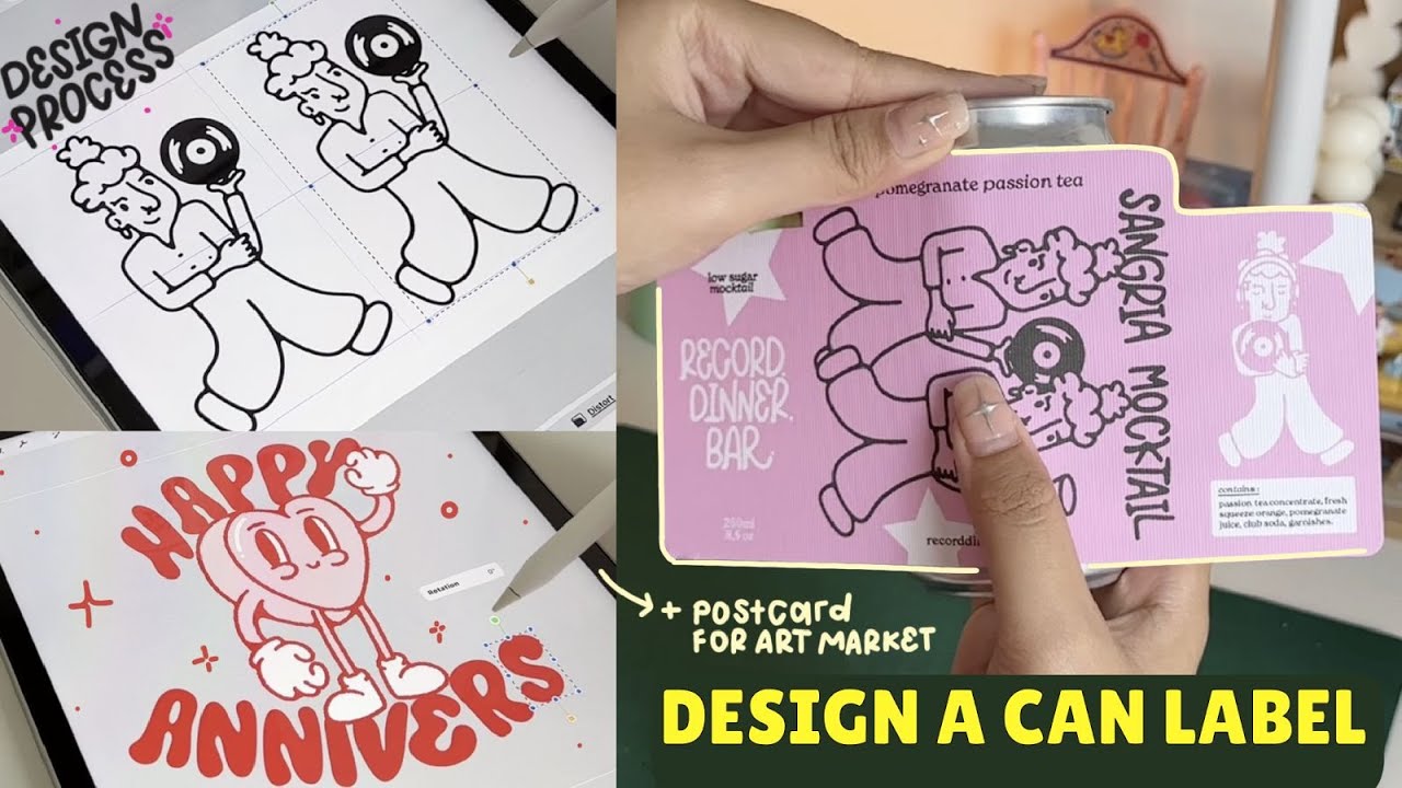 packaging diary | can label designing process | designing postcard ...