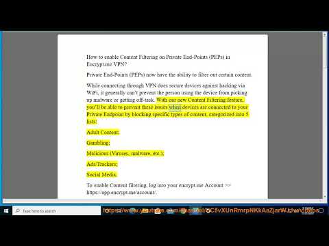 Enable Content Filtering on Private End-Points (PEPs) in Encrypt.me VPN - YouTube