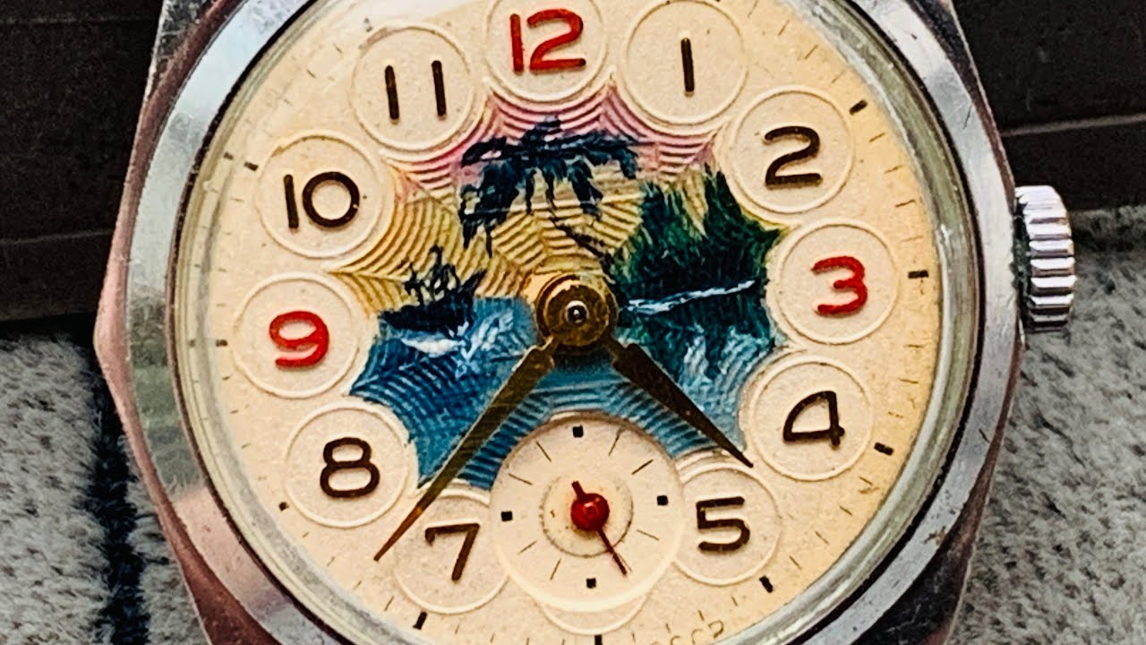Collectible Watch VOSTOK beautiful hand/drawn-painted dial Tropical ...