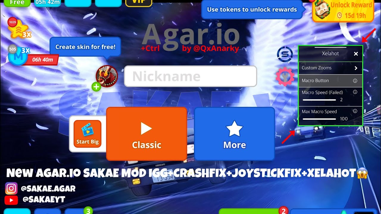 Agar.io New Mod Zoom & Smooth IGG+CRASHFIX+NO LAG+FIX JOYSTICK+XELAHOT NEW VERSION 2.23.2 IOS ...
