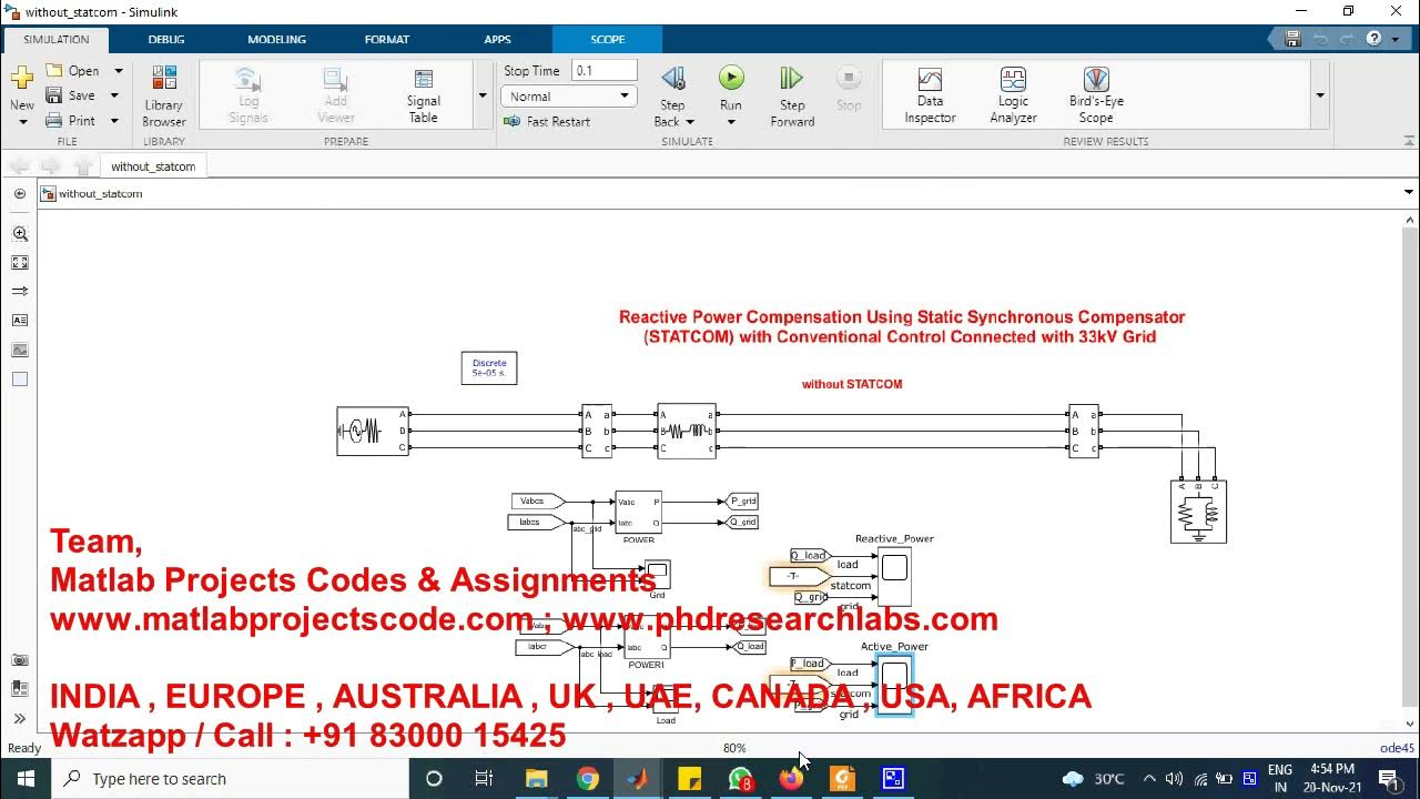 Reactive Power Compensation Using Static Synchronous Compensator (STATCOM) with Conventional ...