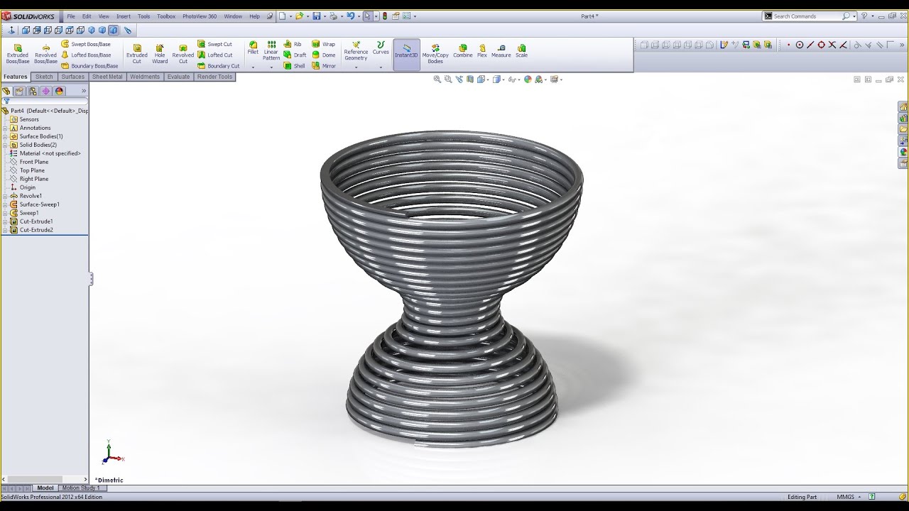 EX.9 l SolidWorks เบื้องต้น (Helix and Spiral) - YouTube