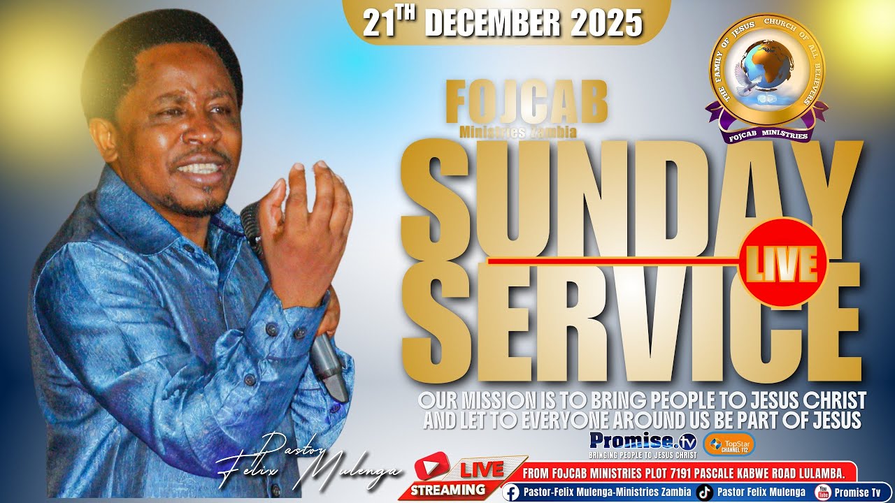 CARRY THE HOLY SPIRIT | FOJCAB SUNDAY SERVICE | PASTOR FELIX MULENGA ...