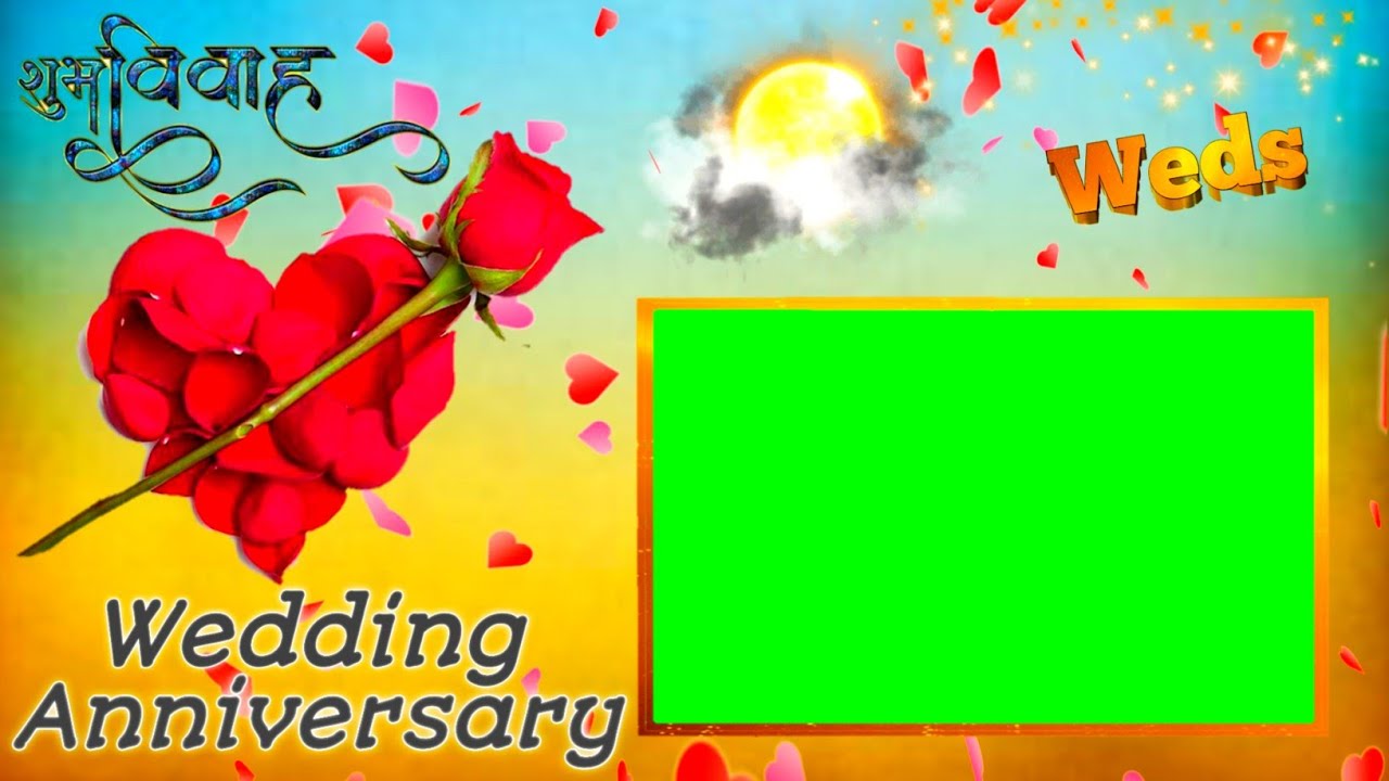 Best Wedding Anniversary Green Screen Hd| Anniversary Template Green ...