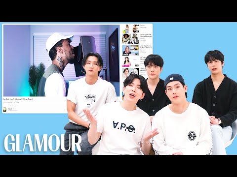 Monsta X Watches Fan Covers on YouTube - Part 3 | Glamour