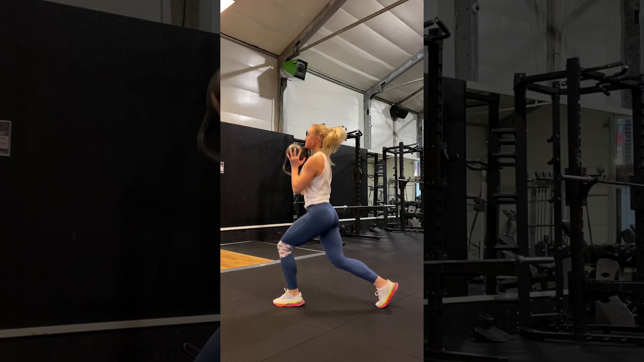 Hoppende utfall med kettlebell - YouTube