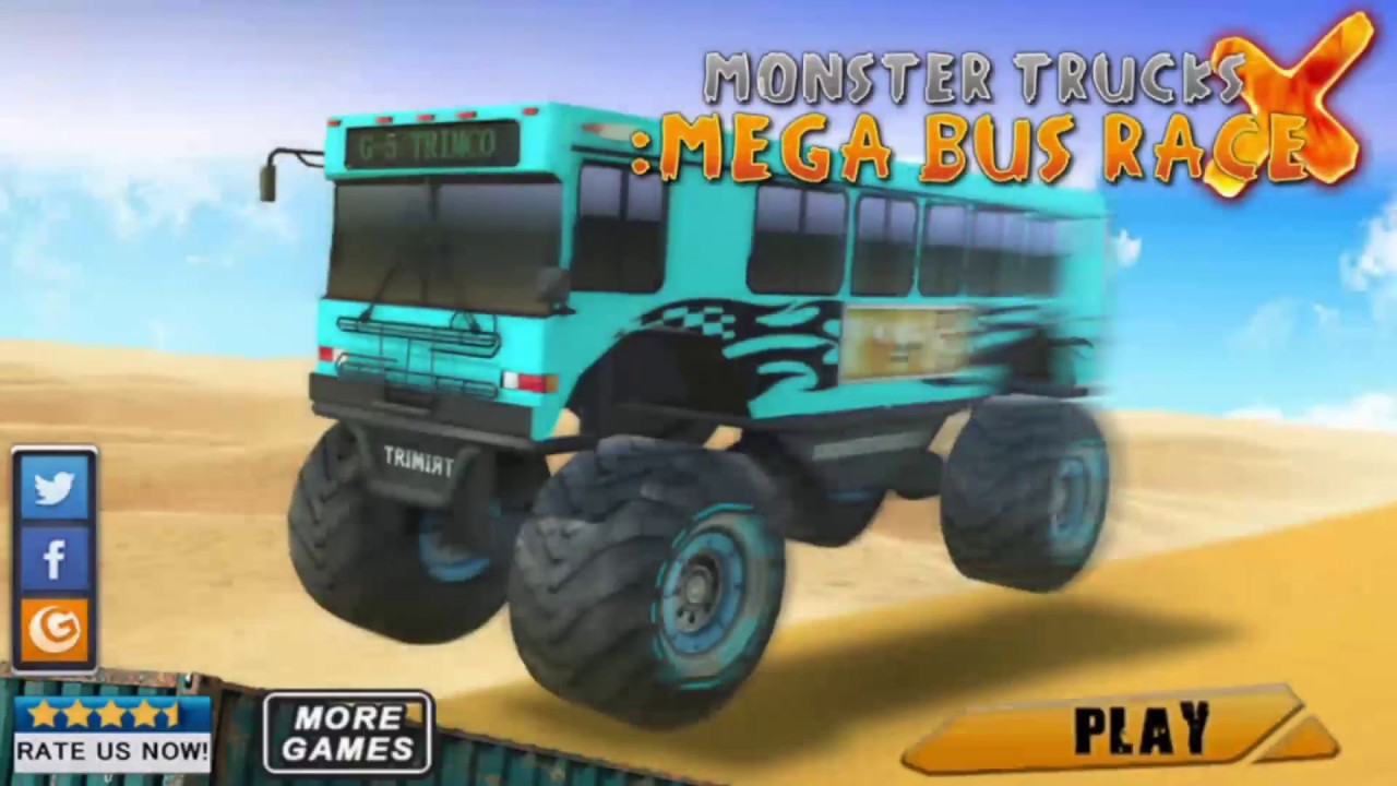 Monster Trucks X Mega Bus Race (Trimco Games) - Android Gameplay - YouTube