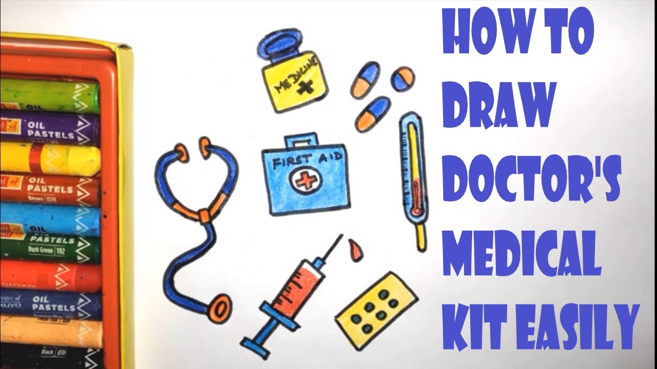 MEDICAL KIT | HOW TO DRAW AND COLOR MEDICAL KIT - YouTube