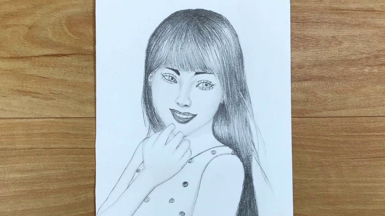 A girl drawing with beautiful hairs- Pencil sketch drawing tutorial/How ...