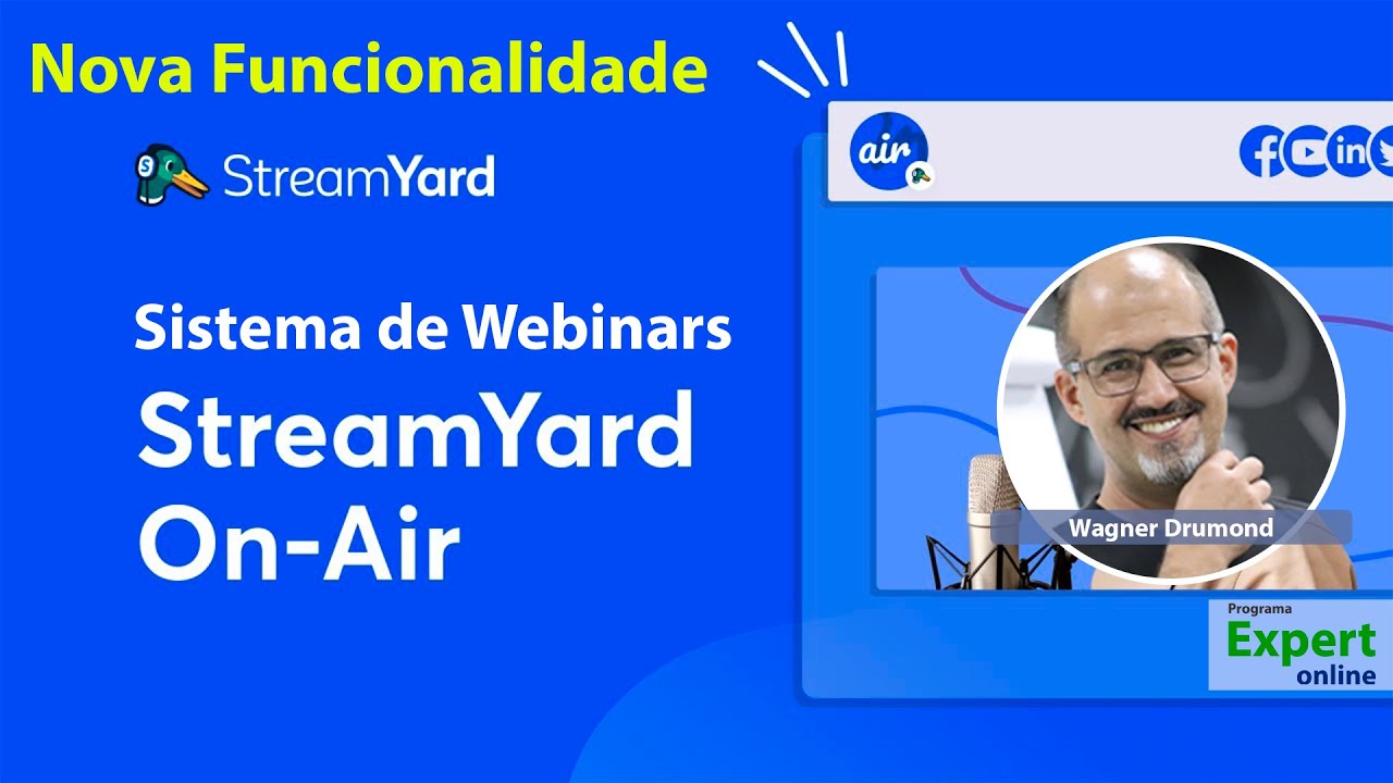 Nova Funcionalidade - StreamYard On Air - Sistema de Webinars - YouTube