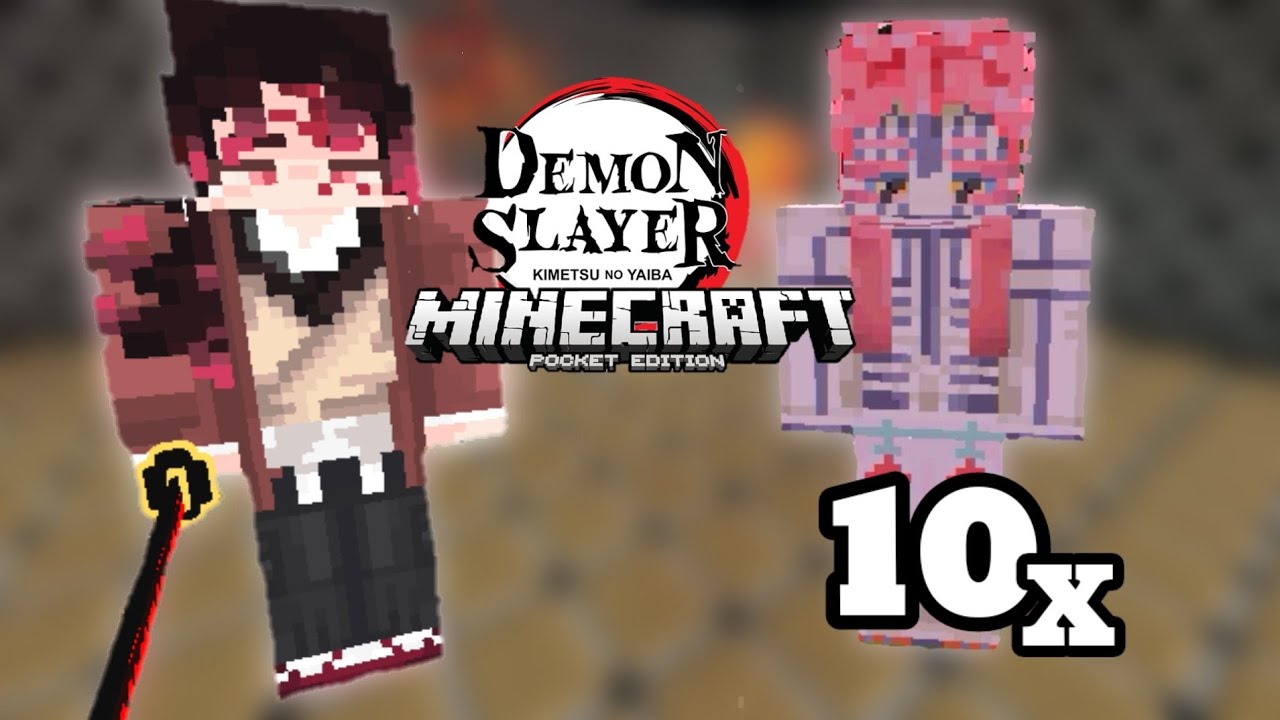 Yoriichi Vs 10 Akaza | Minecraft Bedrock Demon Slayer addon - YouTube