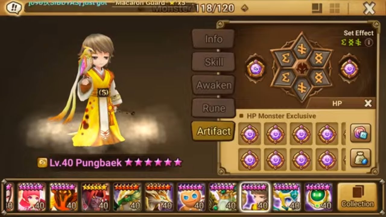 SUMMONERS WAR PUNGBAEK Wind Pioneer Upgrading Part 01 - YouTube